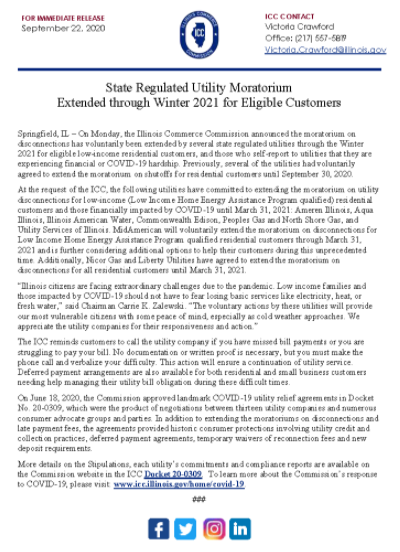 Good news: Moratorium on shut-offs extended through March 31, 2021 ...